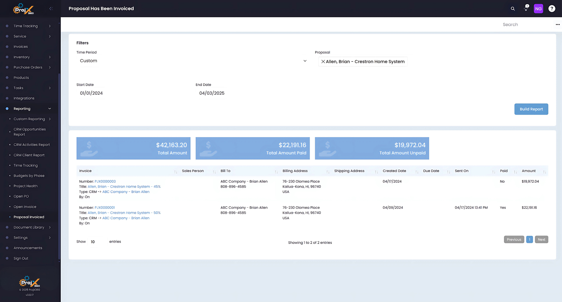 ProjX360 Invoicing: Streamline Your Billing Process