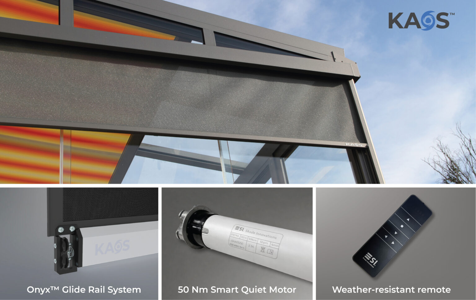 Shade Innovations Introduces Upgraded KAOS™ with High-Power Quiet Motor ...
